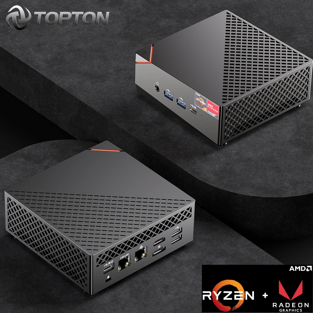 Topton GAMING Mini PC Windows 11 AMD Ryzen 7 5800U 5 4500U NVMe SSD 2.5G LAN แบบพกพาเดสก์ท็อป ...