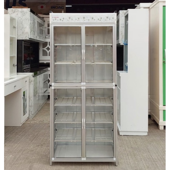 (Sudah Rakit) Lemari Sepatu Alumunium Jumbo / Rak Sepatu Alumunium ...