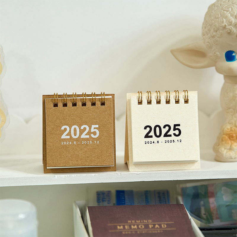 2025 Desk Calendar Mini Spiral Calendar Books Kawaii To Do List Daily ...