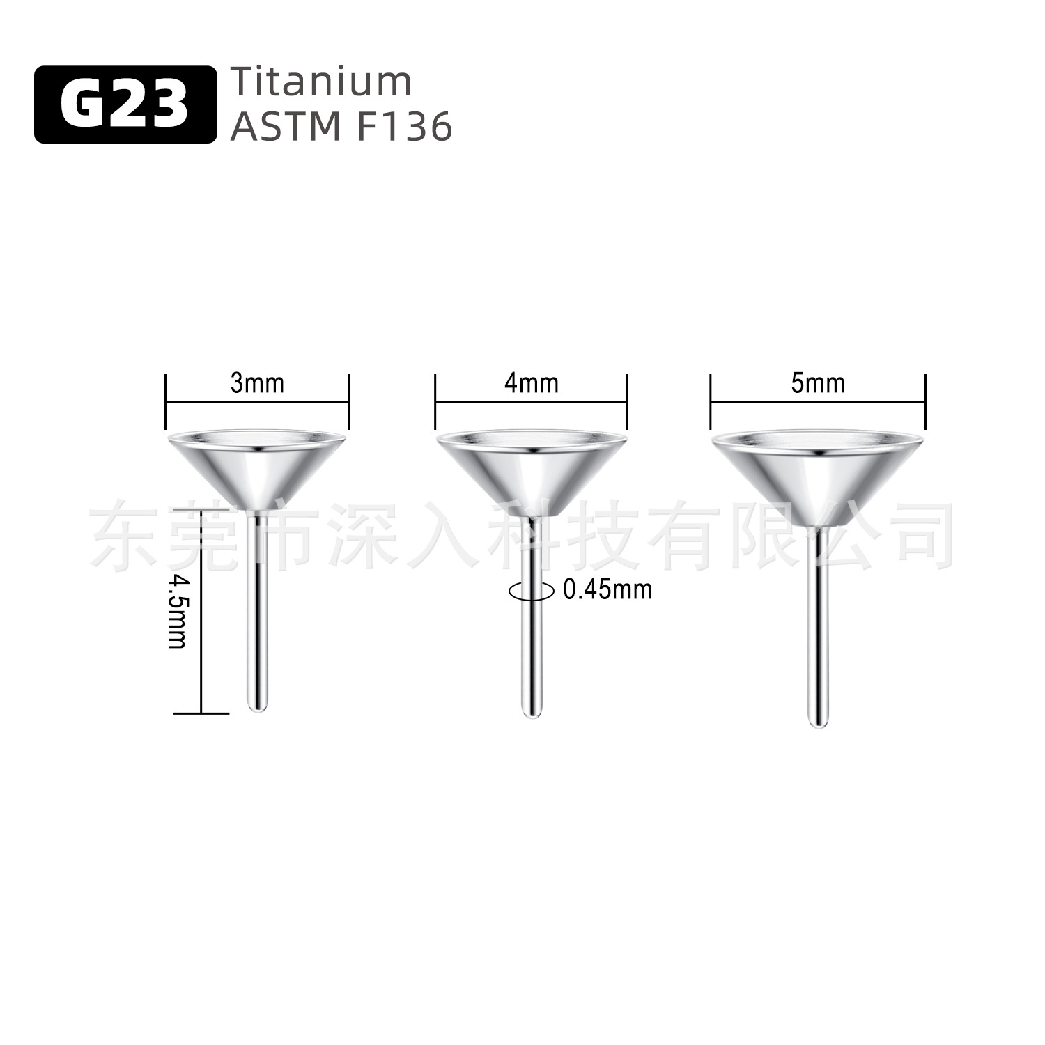 【Hot demand】G23 titanium alloy pin funnel head stick lip nail head ...