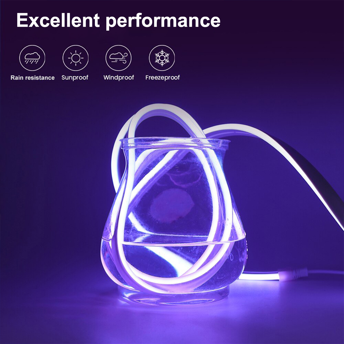 3M/5M RGB Remote Control LED Neon USB Flexible Waterproof Neon Strip ...