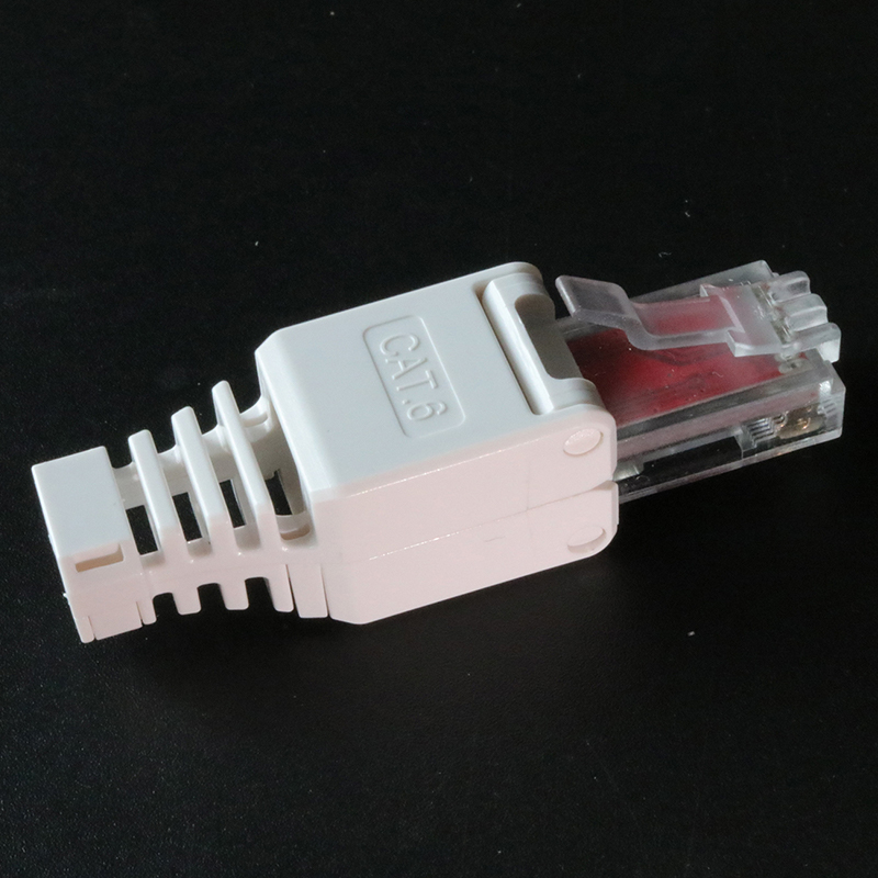 White RJ45 Tool-less Connector No Crimp Connectors CCTV Ethernet Cable ...