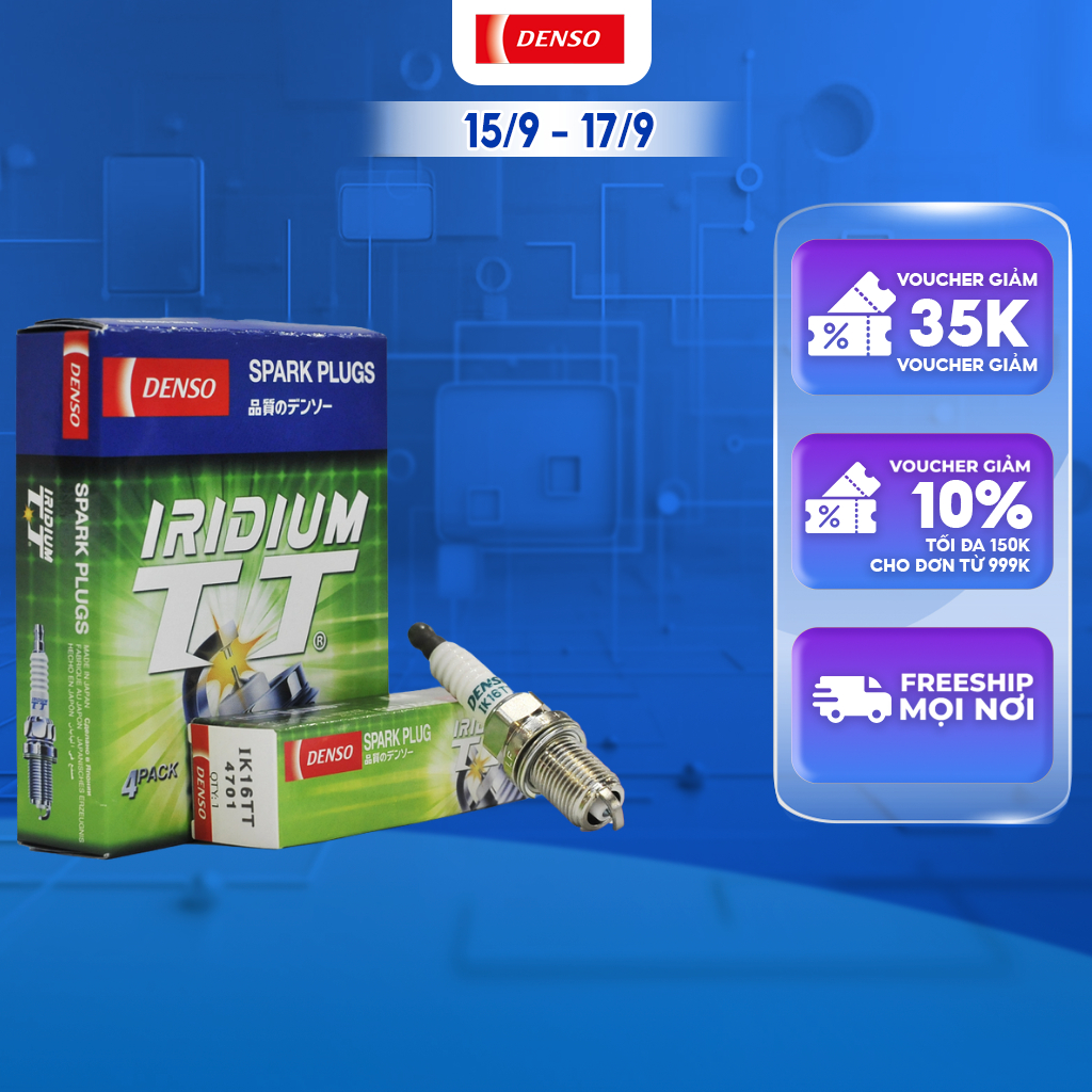 Bộ 4 Bugi Ô Tô IK16TT DENSO Iridium Hiệu Năng Cao Hai Đầu Đánh Lửa Dùng Cho Ô Tô Toyota Vios ...