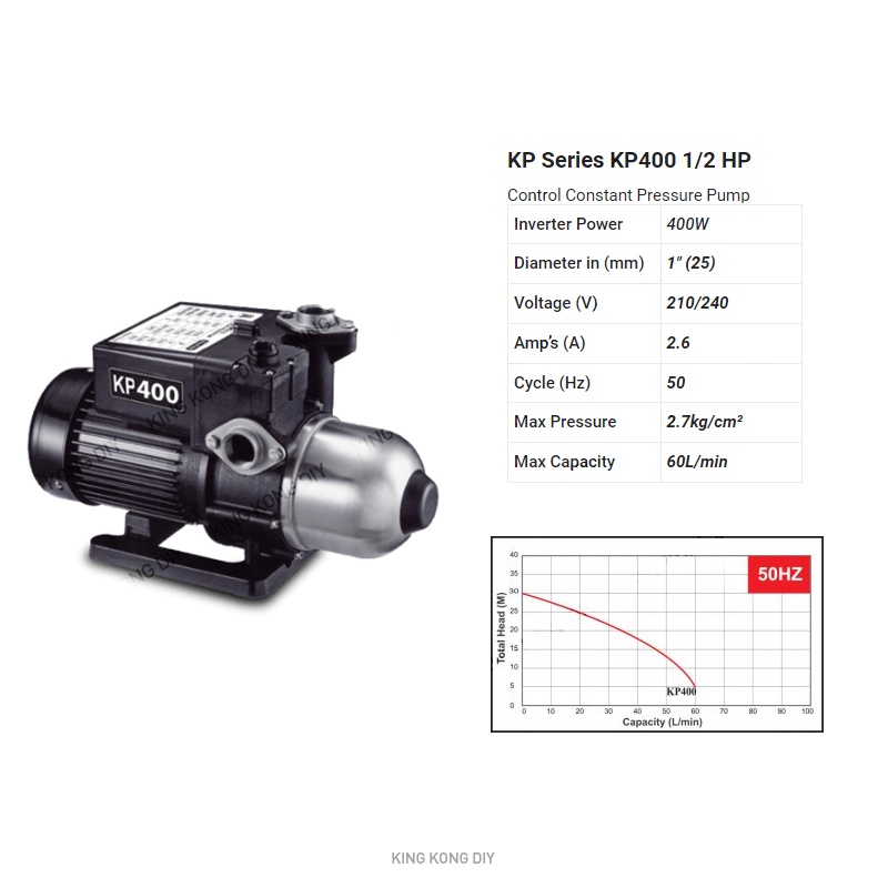 KING PUMP KP400 / KP600 / KP800 Control Constant Pressure Pumps KP ...