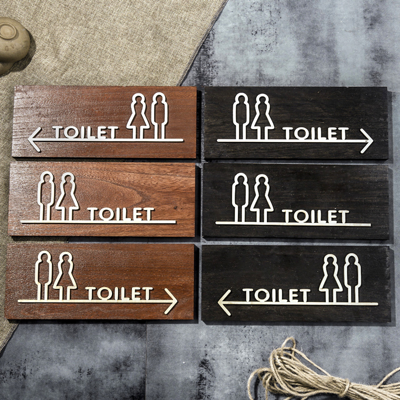 【TopazTrove】Wooden Door Sticker Wc Signs Number Creativity Wood Toilet ...