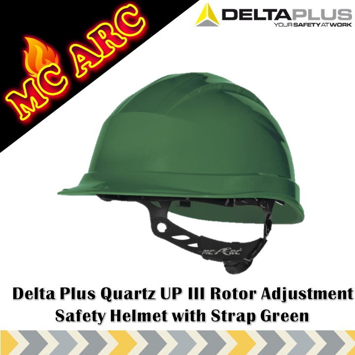 Delta Plus Quartz UP III Rotor Adjustment Safety Helmet with Strap ...