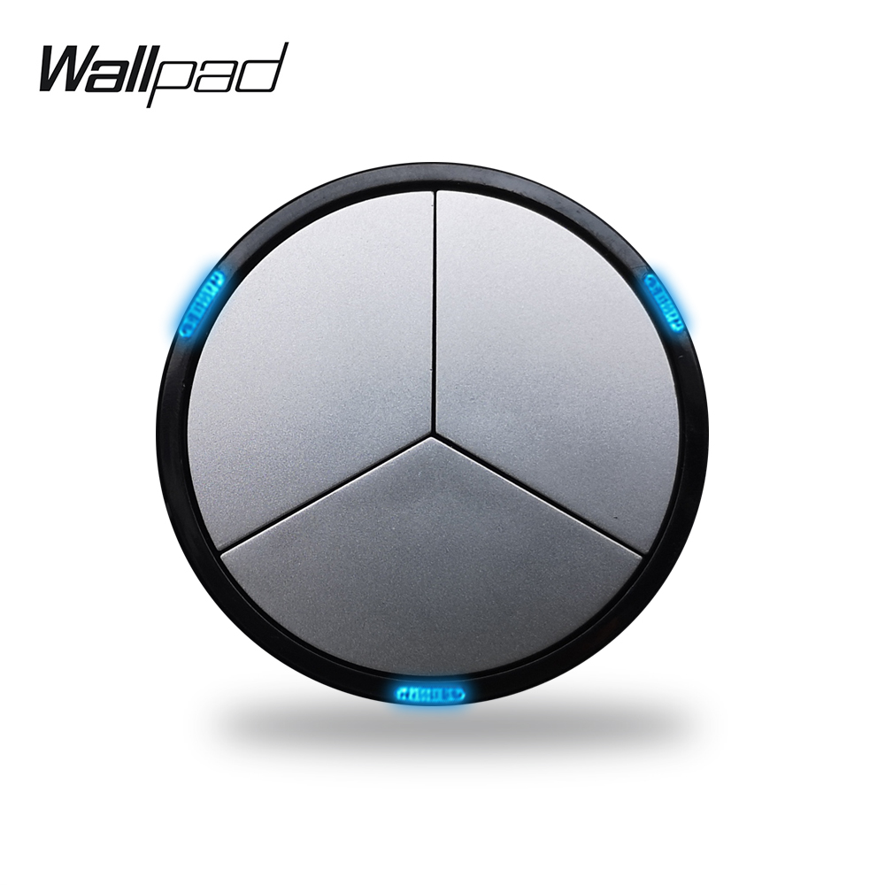【TopazTrove】Wallpad L6 Modular 4 Colors 3 Gang Way Push Return Button ...