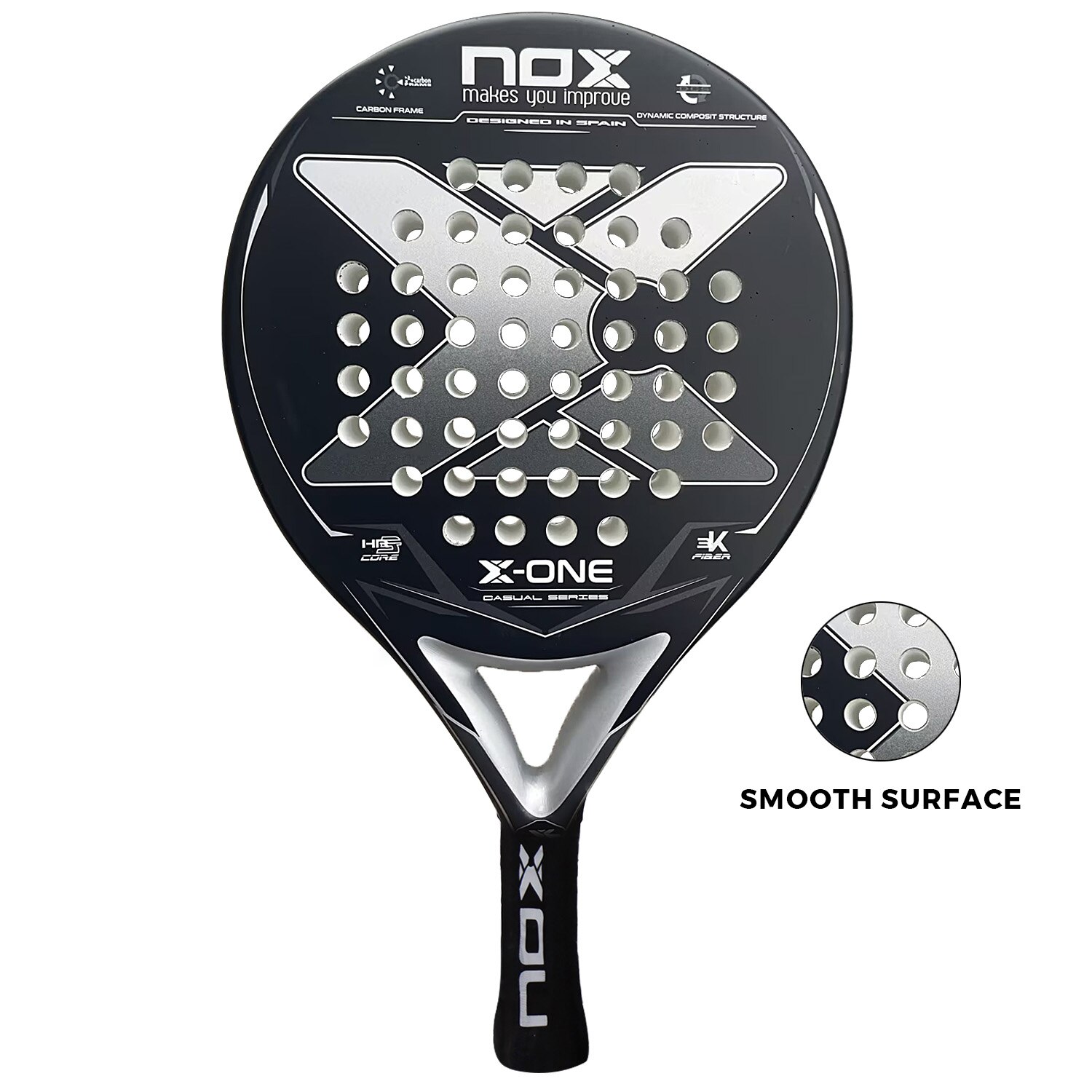 Padel Tennis Racket 3K Carbon Fiber Rough Surface High Balance with EVA ...