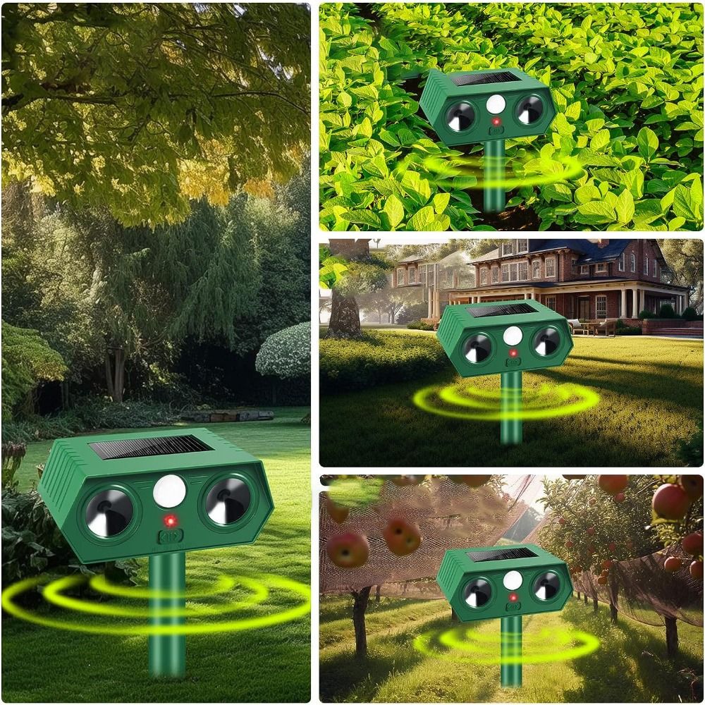Cat High Volume Sound Solar Animal Flashing Light Waterproof Ultrasonic ...