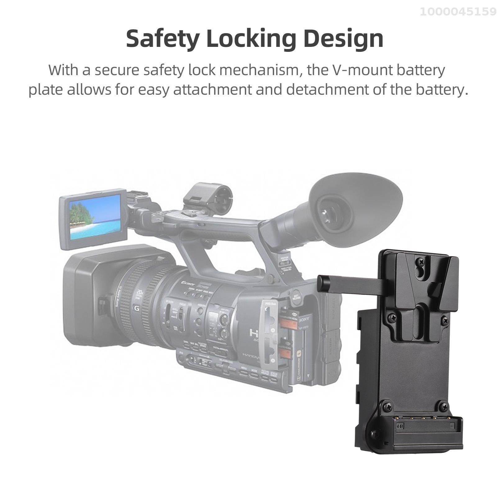 Andoer V Mount แผ่นแบตเตอรี่กับ NP-F แบตเตอรี่เลียนแบบอะแดปเตอร์แบตเตอรี่ในตัวชิปถอดรหัสเข้ากัน ...