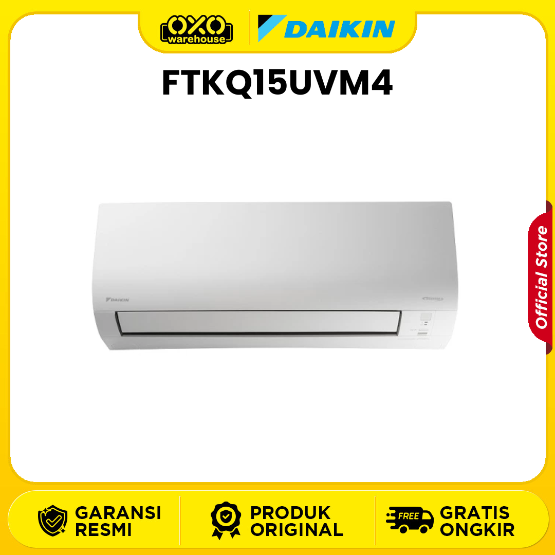 AC Daikin Flash Inverter 1/2 PK R32 FTKQ15UVM4 Low Watt Garansi Resmi ...