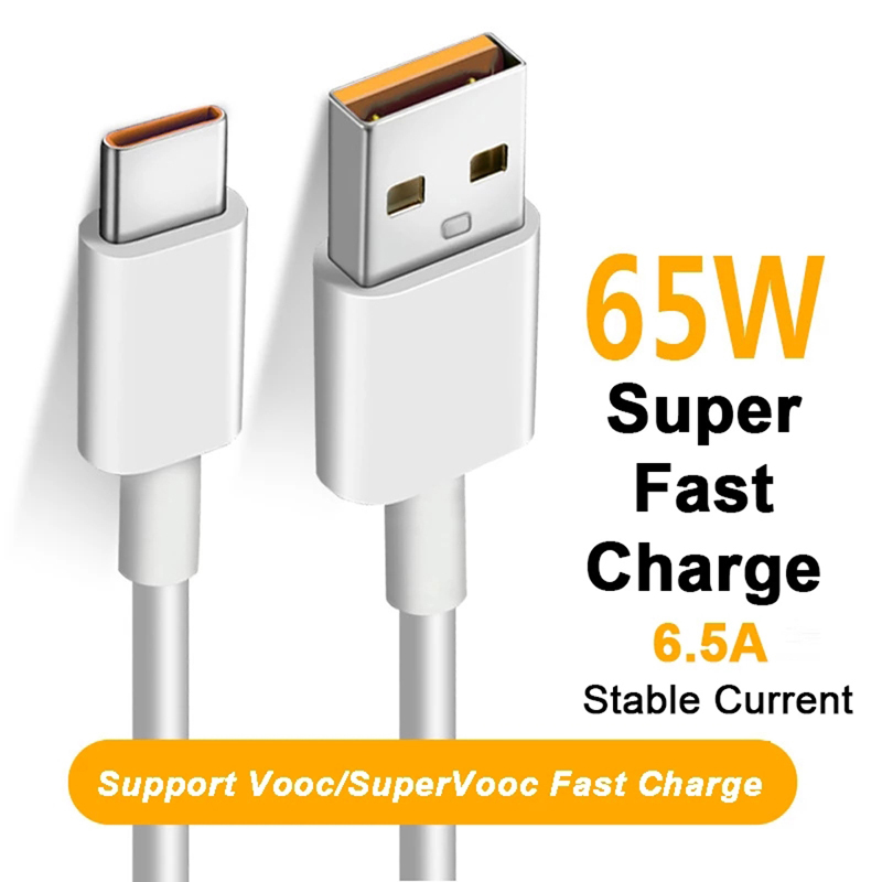 65W USB Type C Fast Charge Cable Super Vooc Dart Charging Cord For ...
