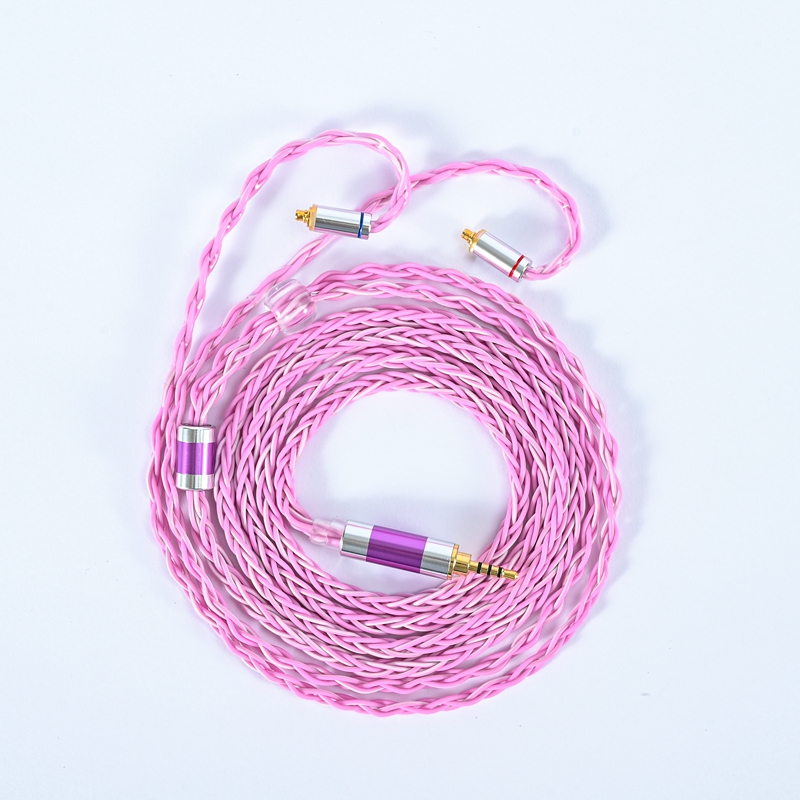 XINHS 29 8-Core 6N OCC Rainbow PINK Cable 3.5/2.5/4.4mm PLUG with MMCX ...