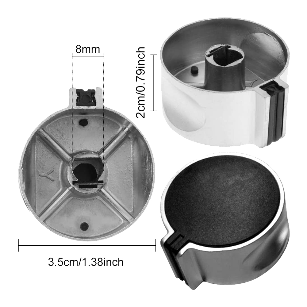 8 PCS Gas Stove Knob,8mm Cooker Control Switch Range Oven Knobs Cooktop Burner Knob for Kitchen ...