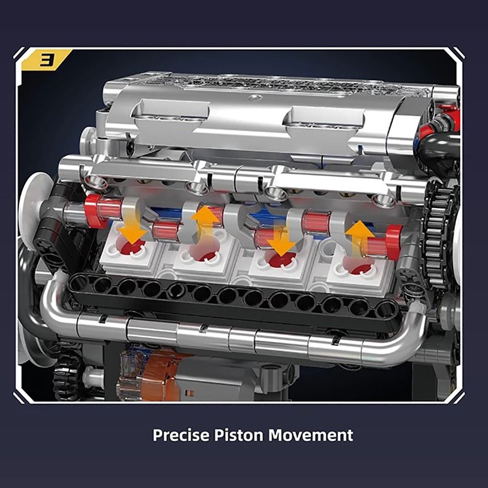 Scale Model Kit Motorized Simulation V8 Engine Building Block ...