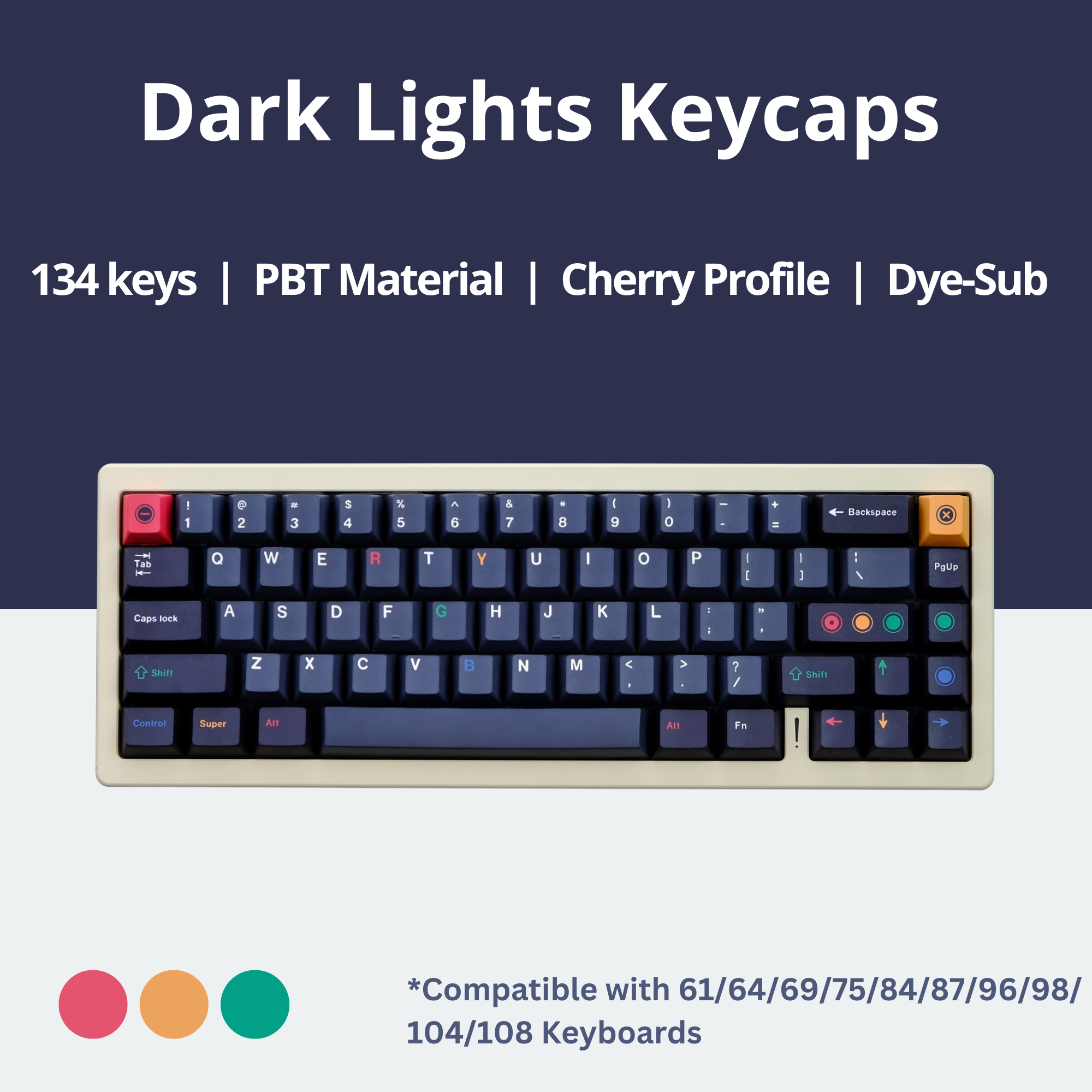 [SG Local Stock] Retro Dark Lights Keycaps | 134 Keys | Cherry Profile ...