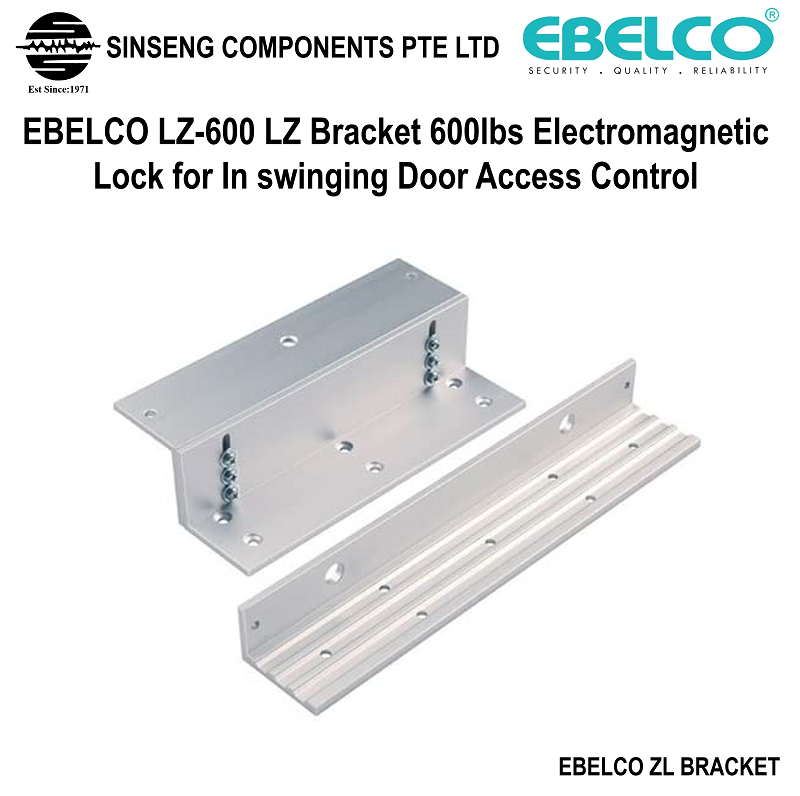 EBELCO LZ-600 LZ Bracket 600lbs Electromagnetic ZL Bracket Lock for In swinging Biometric Door ...