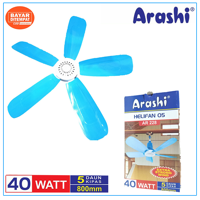 Kipas Arashi helifan 40 watt 40W AR228 kipas angin gantung langit ...