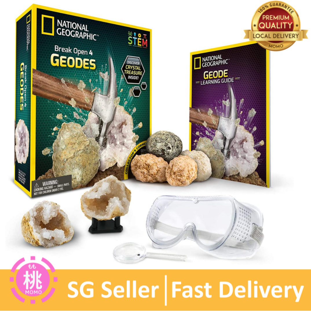 NATIONAL GEOGRAPHIC Break Open 2 / 4 Geodes Science Kit – Includes ...