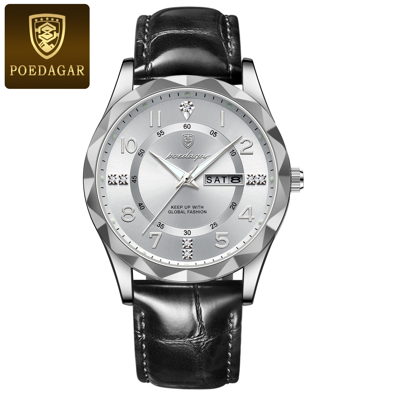 POEDAGAR Luxury High Quality Watches for Men Sport Quartz Leather Man ...