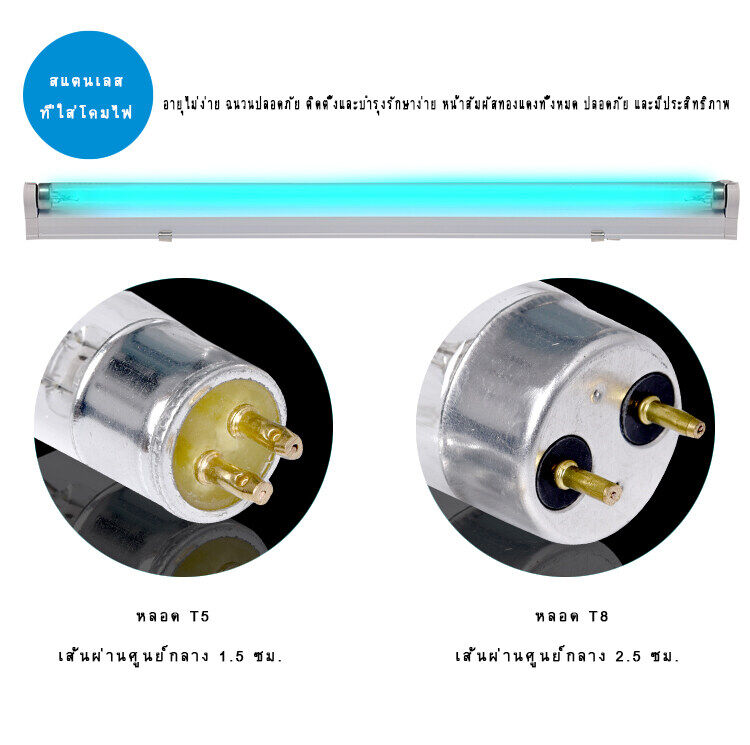 UV mini UV lamp 6W (23CM long), 10W (36CM), 20W (62CM), 40W (122CM) with guide rail. - maebing ...