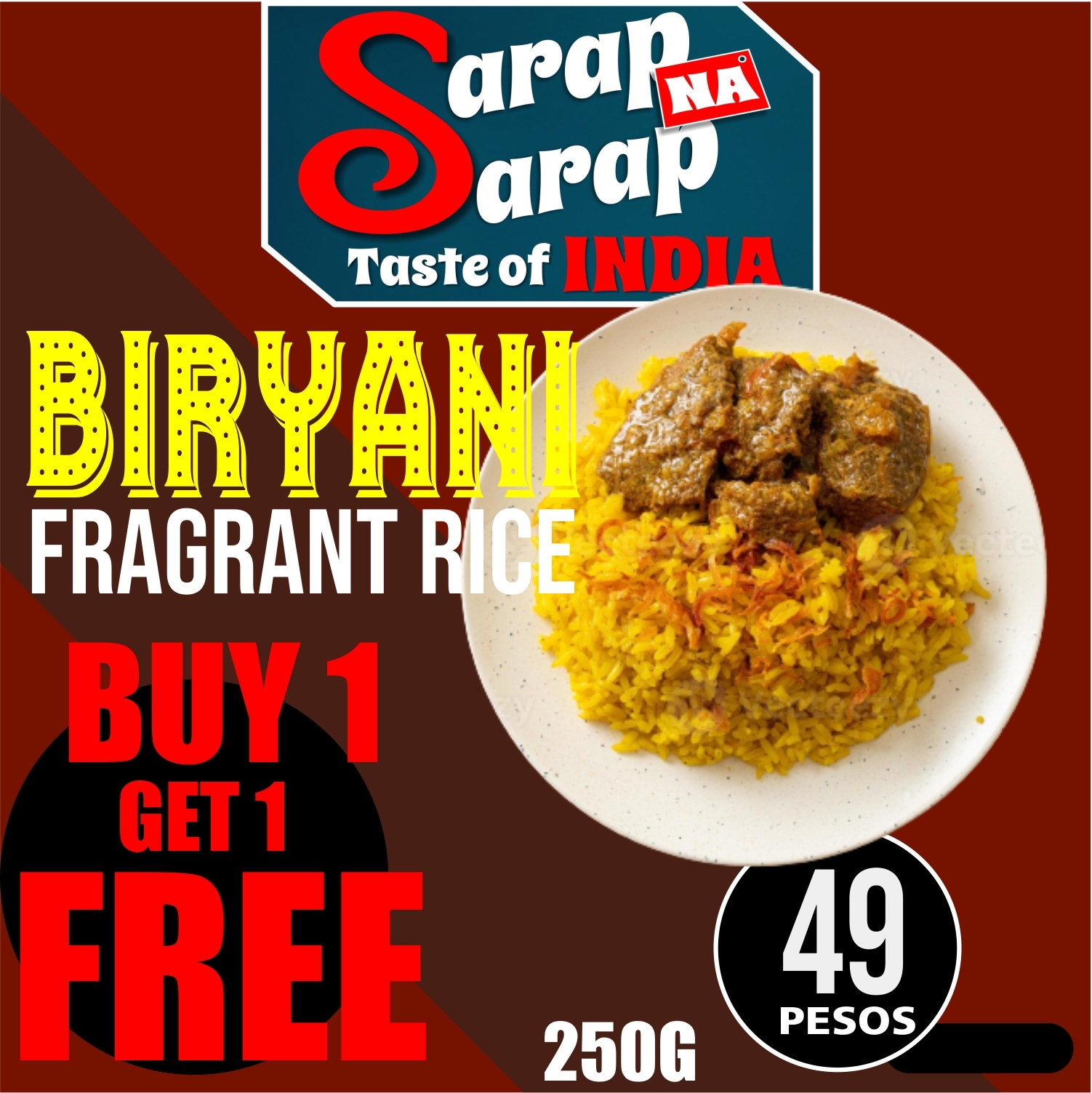 SARAP NA SARAP Biryani Fragrance Rice 250G ( Buy 1 Get 1 Free)( This is ...