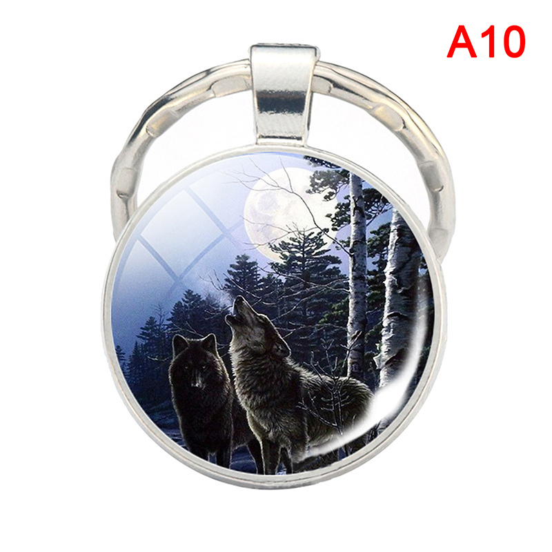 Glow In The Dark Wolf Key Chain Key Rings Holder Luminous Wolf Head ...