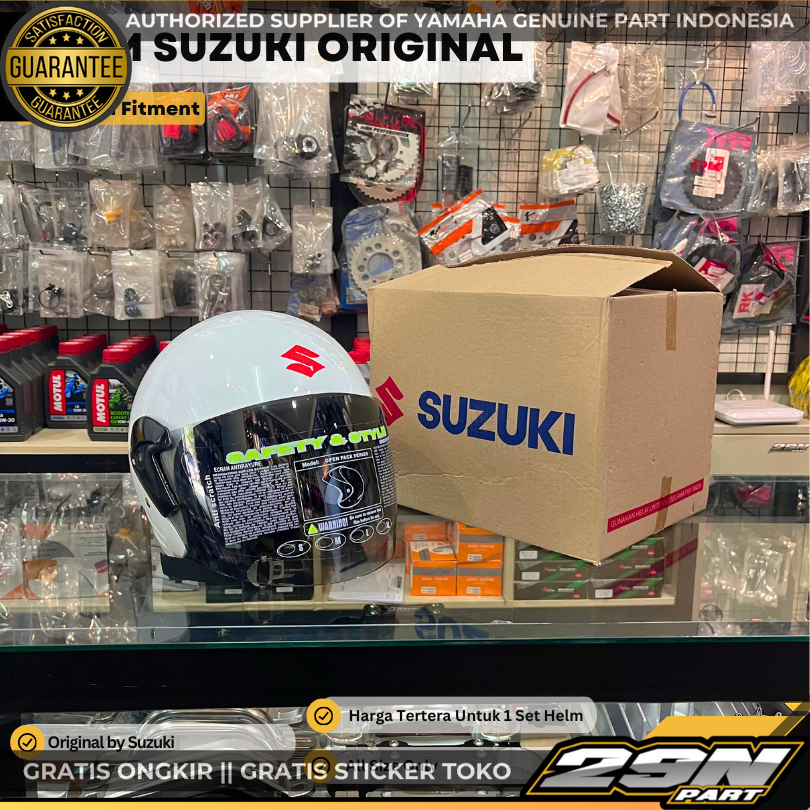 Helm Half Face ORIGINAL SUZUKI Jadul Vintage Putih NOS | Lazada Indonesia