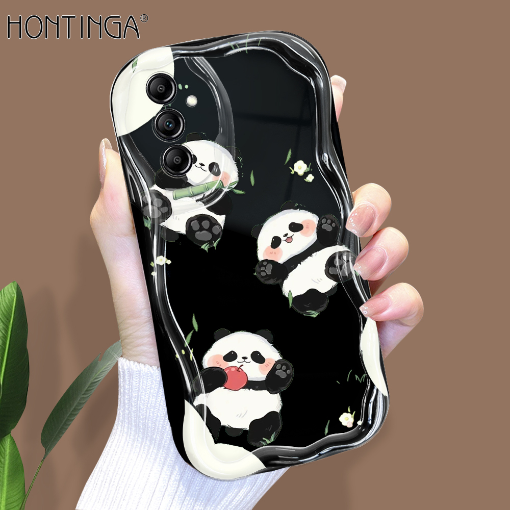 Hontinga for Samsung A15 4G 5G Back Cover Cute Panda Cream Texture ...