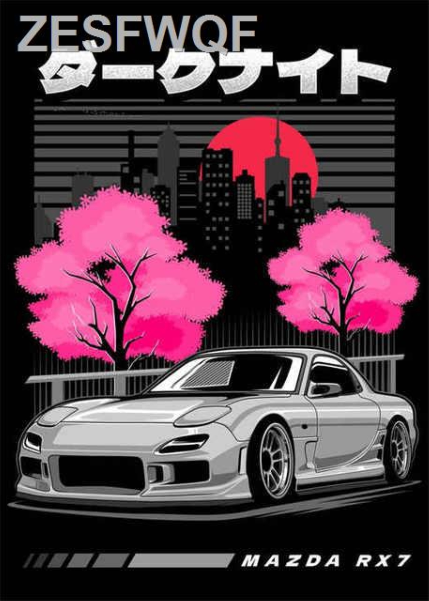 ที่ได้☃☽แข่งรถบนถนนในเมือง GTR SUV 80S โปสเตอร์นีออน Synthwave ผ้าใบวาด ...