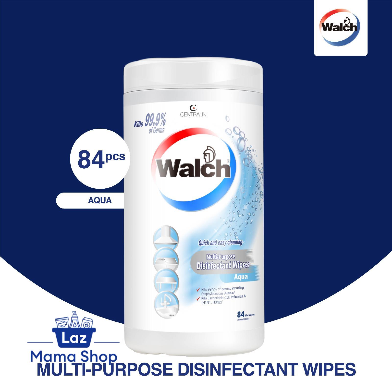 WALCH Multi-Purpose Disinfectant 84 Wipes - Aqua Wipes (Laz Mama Shop ...