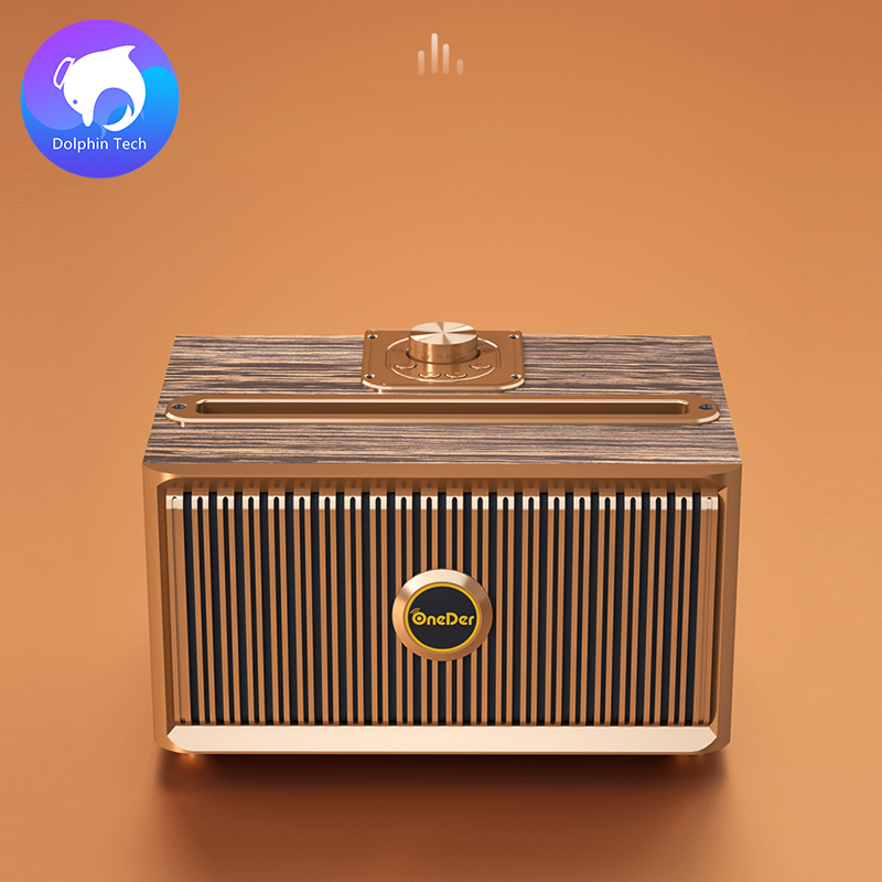 Oneder-V6 ลำโพงบลูทูธไม้ย้อนยุคไร้สาย แบบพกพากลางแจ้งเดสก์ท็อป เสียงเบสวิทยุ - Dolphin Tech ...