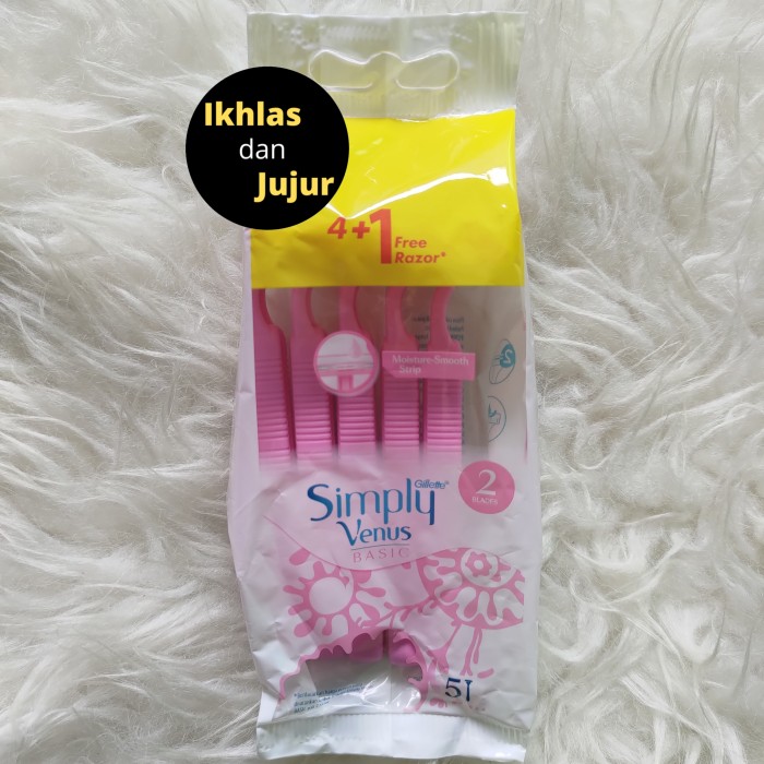 Gillette Simply Venus Basic Isi 5 Pisau Cukur Disposable 4+1 2 Blades ...