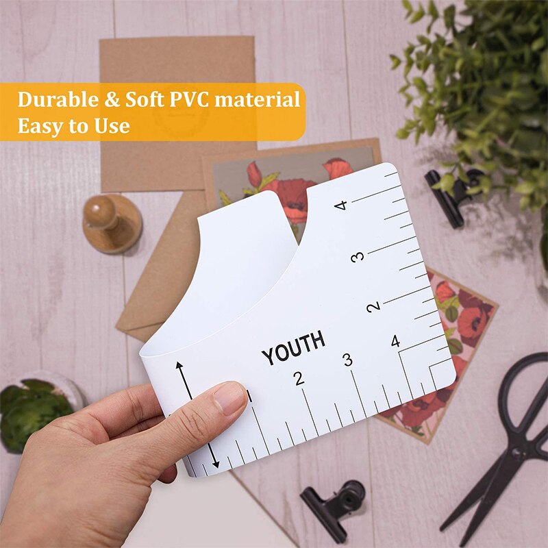 【Hot deal】 4 Pcs T Shirt Alignment Ruler Transparent Alignment Graphics ...