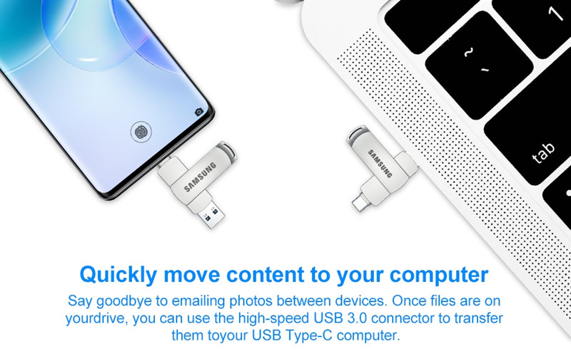SAMSUNG OTG TYPE-C USB Flash Drive 1TB 2TB USB3.0 Pen Drive Waterproof ...