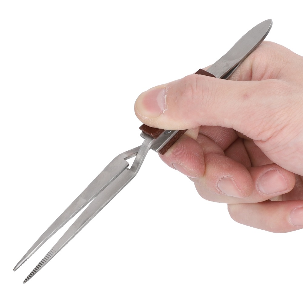 Clamp Stainless Steel Lock Tweezer Straight Tip Pointed Tip Cross Lock ...