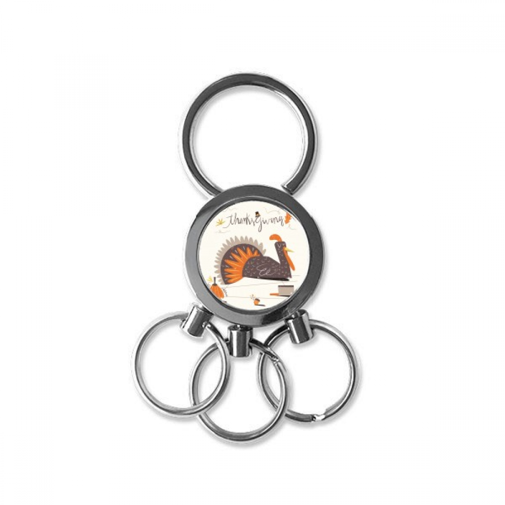 thanksgiving day turkey pattern stainless steel metal key chain car ...