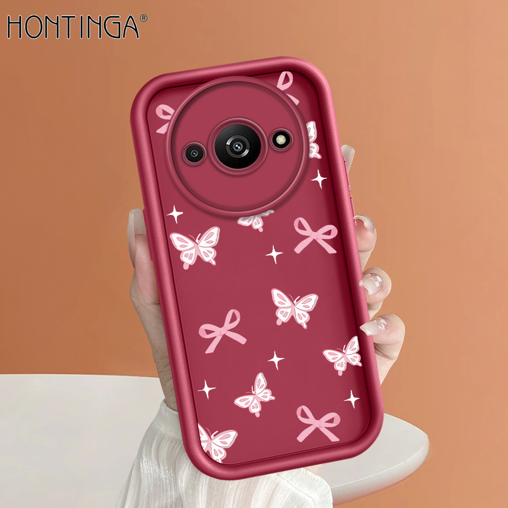 Hontinga for Redmi A3 A3x Back Cover Butterfly Pattern Case Ladder Soft ...