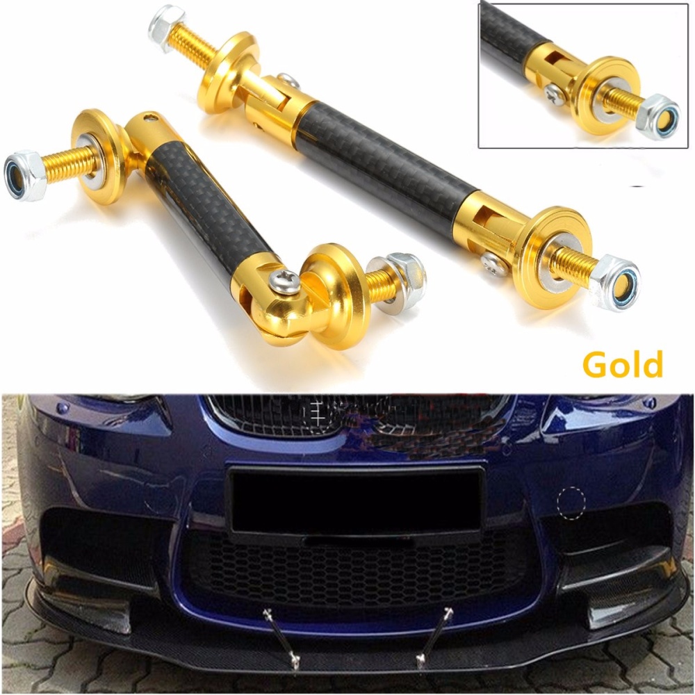 Universal Red Permium Front/Rear Bumper Lip Splitter Strut Brace Rod ...
