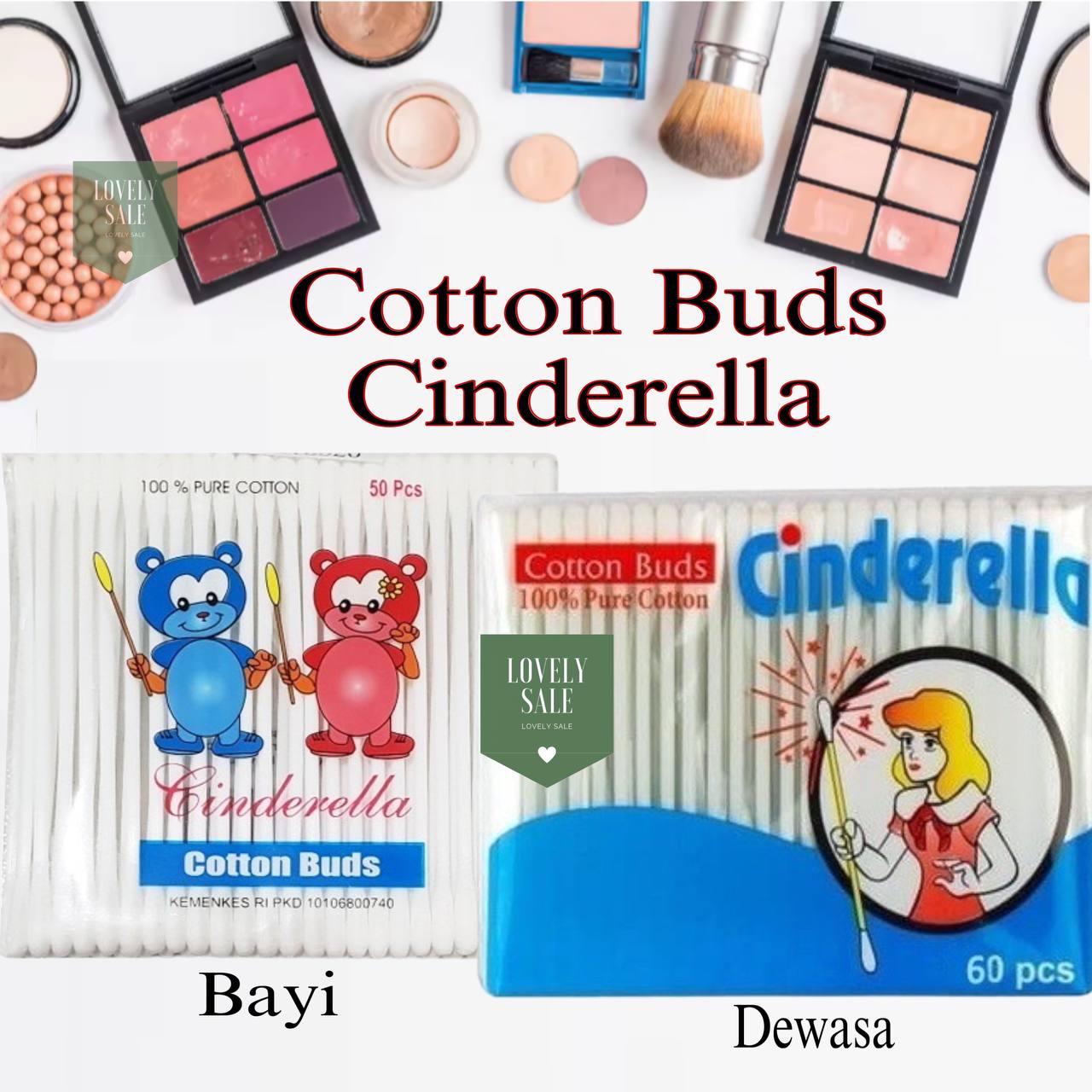 Korek kuping Cinderella Cotton Bud [60 pcs] ukuran Kepala Kapas besar ...