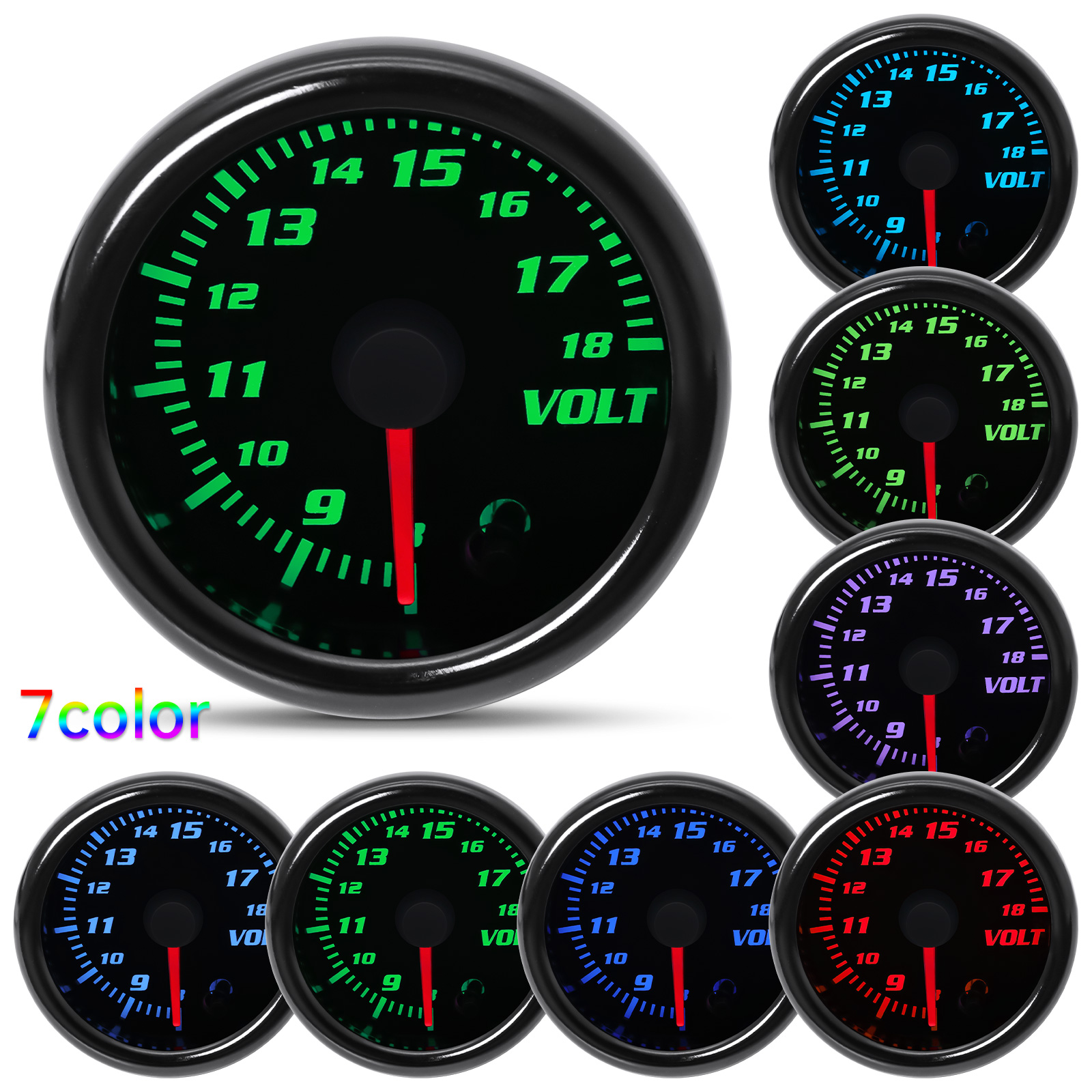 NEW 【Innovative design】A 7 Color Led 52mm Car Auto Tachometer Tacometro ...