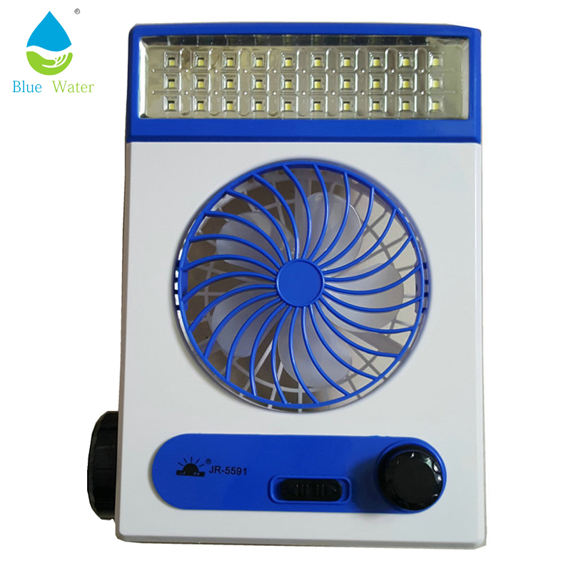 Blue Water Solar Fan Blade Led Light Portable Solar Light Solar Panel ...