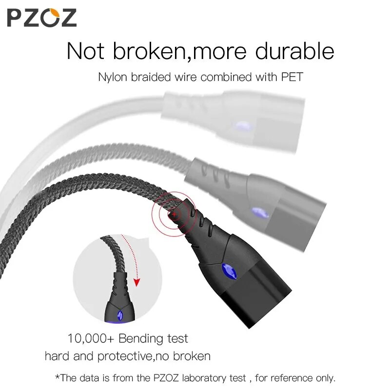 PZOZ 5A Magnetic Cable Type C Super Fast Charging Micro USB C Cable ...