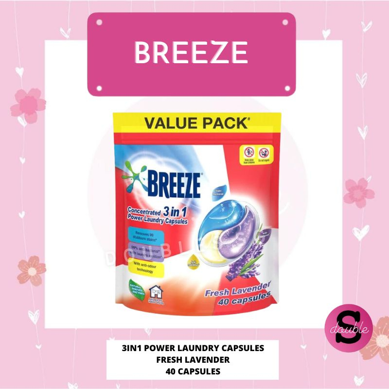 Breeze 3 in 1 Power Laundry Capsules 40's refill pack | Lazada Singapore