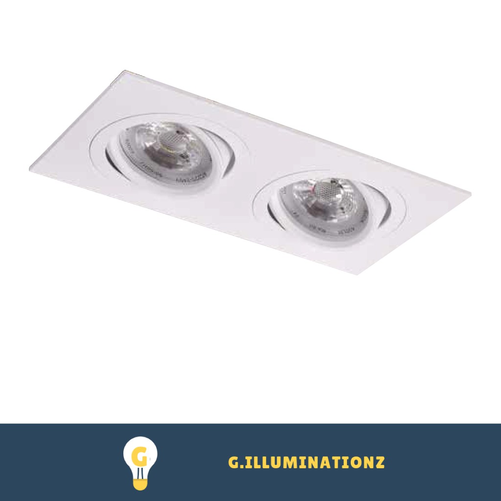 Single Double GU10 Recessed Downlight Fittings LED Spot Light False ...