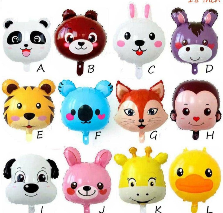 Balon animal karakter kepala hewan 18 inch binatang kartun lucu ...