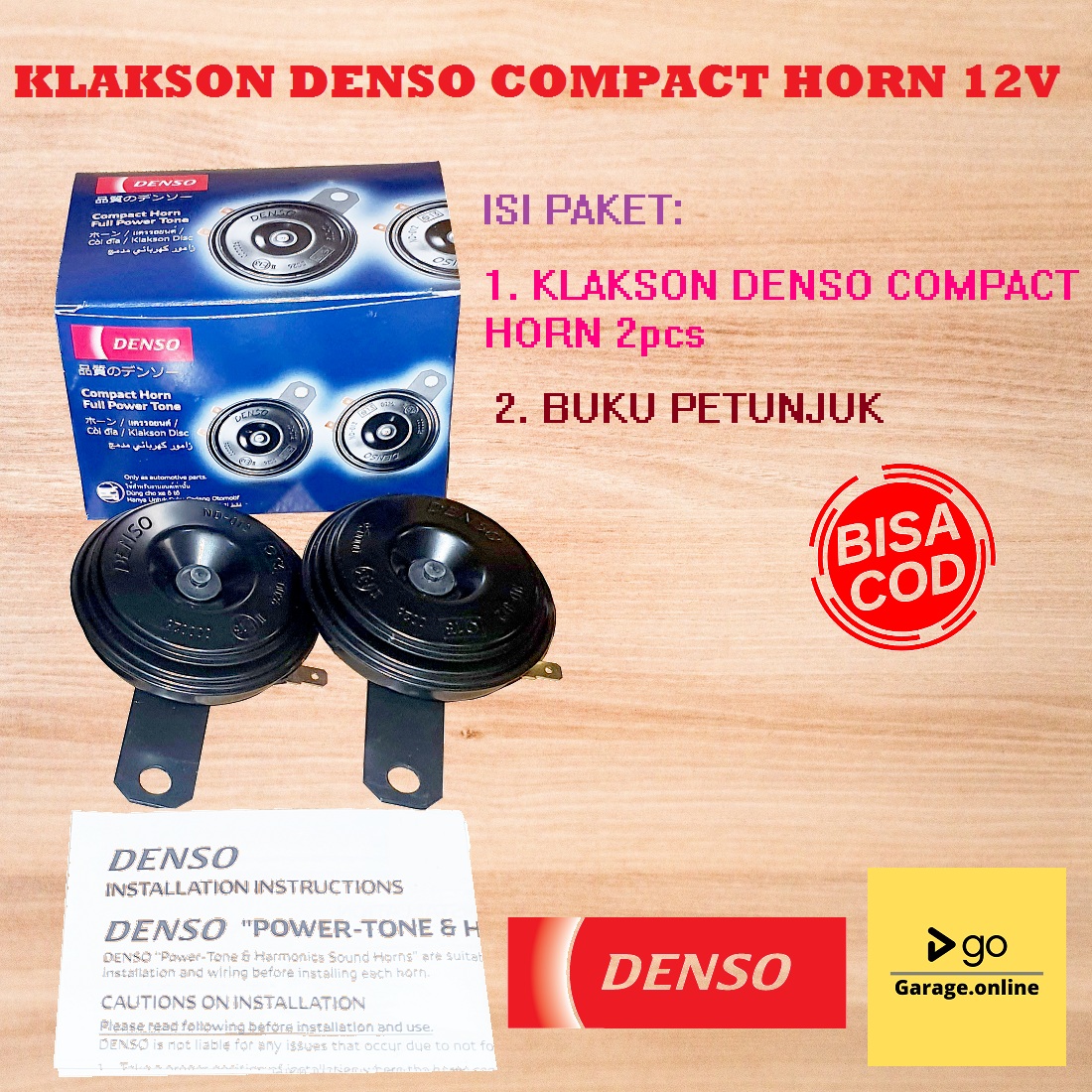 Klakson Denso Compact Disk Hitam 12V Untuk semua Mobil dan Motor ...