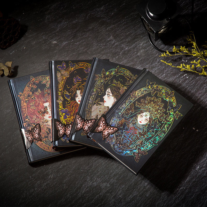 【GlowBound】A5 Notebook,128 Sheetsretro Gothic Style Colorful Pages ...