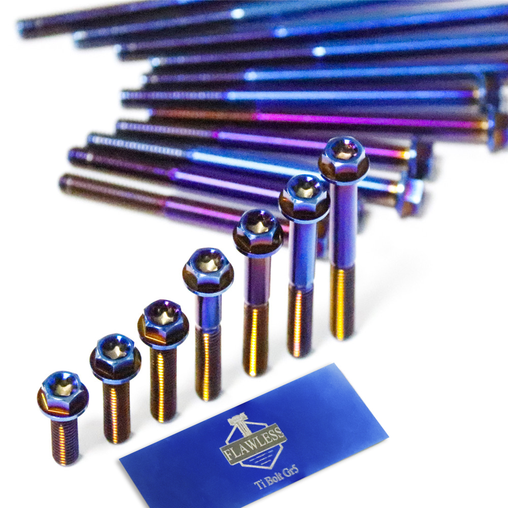 ไม่มีตัวครอบเครื่องยนต์ไทเทเนียม Ti Gr5ไร้ที่ติ M6x10-120mm - Flawless ...