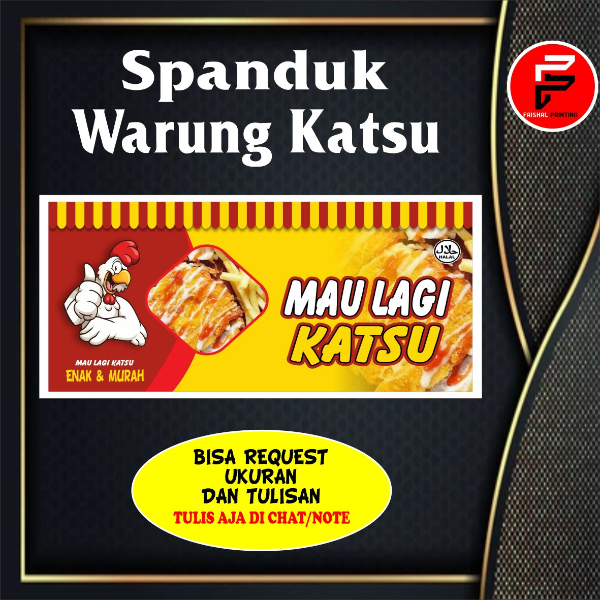Spanduk Warung Chicken katsu / banner Warung makanan / Spanduk Kustom ...